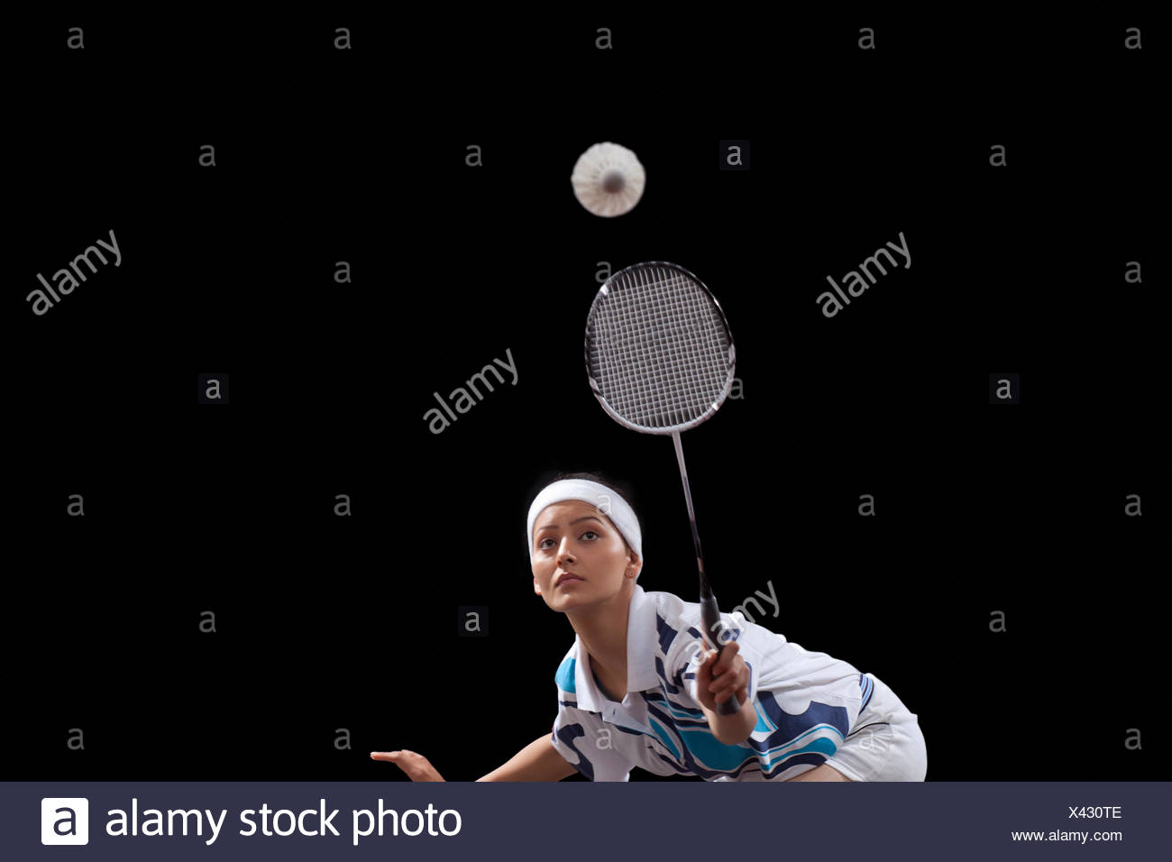 Badminton Racket Shuttlecock Hitting High Resolution Stock Photography ...