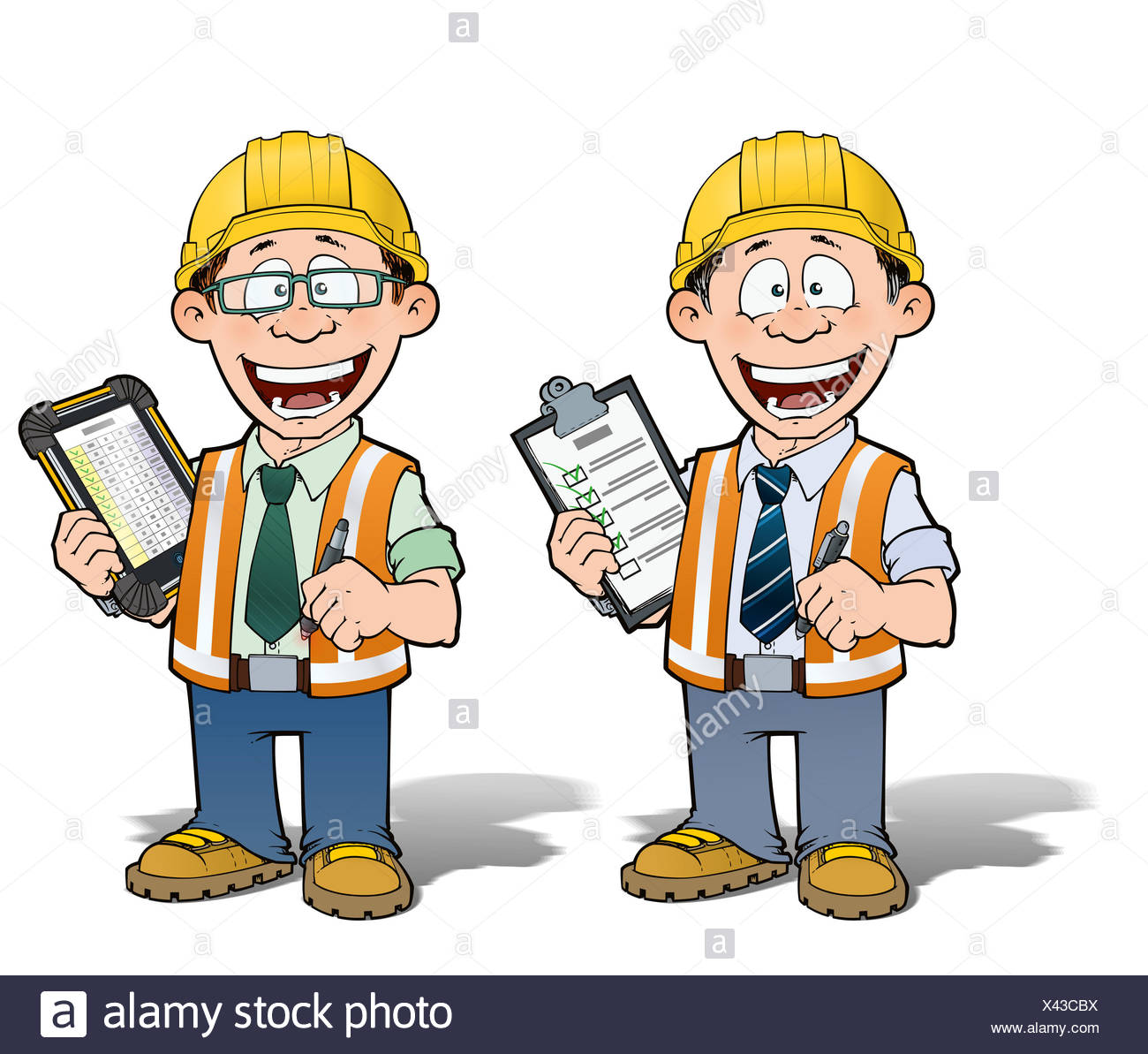 Cartoon Illustration Construction Worker High Resolution Stock ...