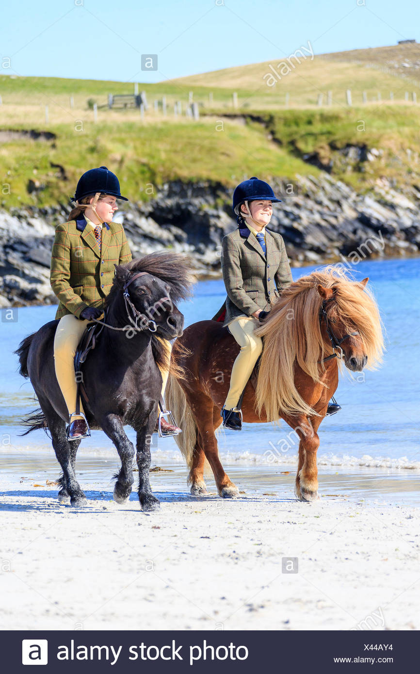 Girls Riding Shetland Pony High Resolution Stock Photography and Images ...