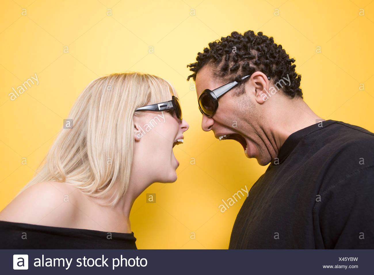 Man Woman Yelling At Each Other High Resolution Stock Photography and ...