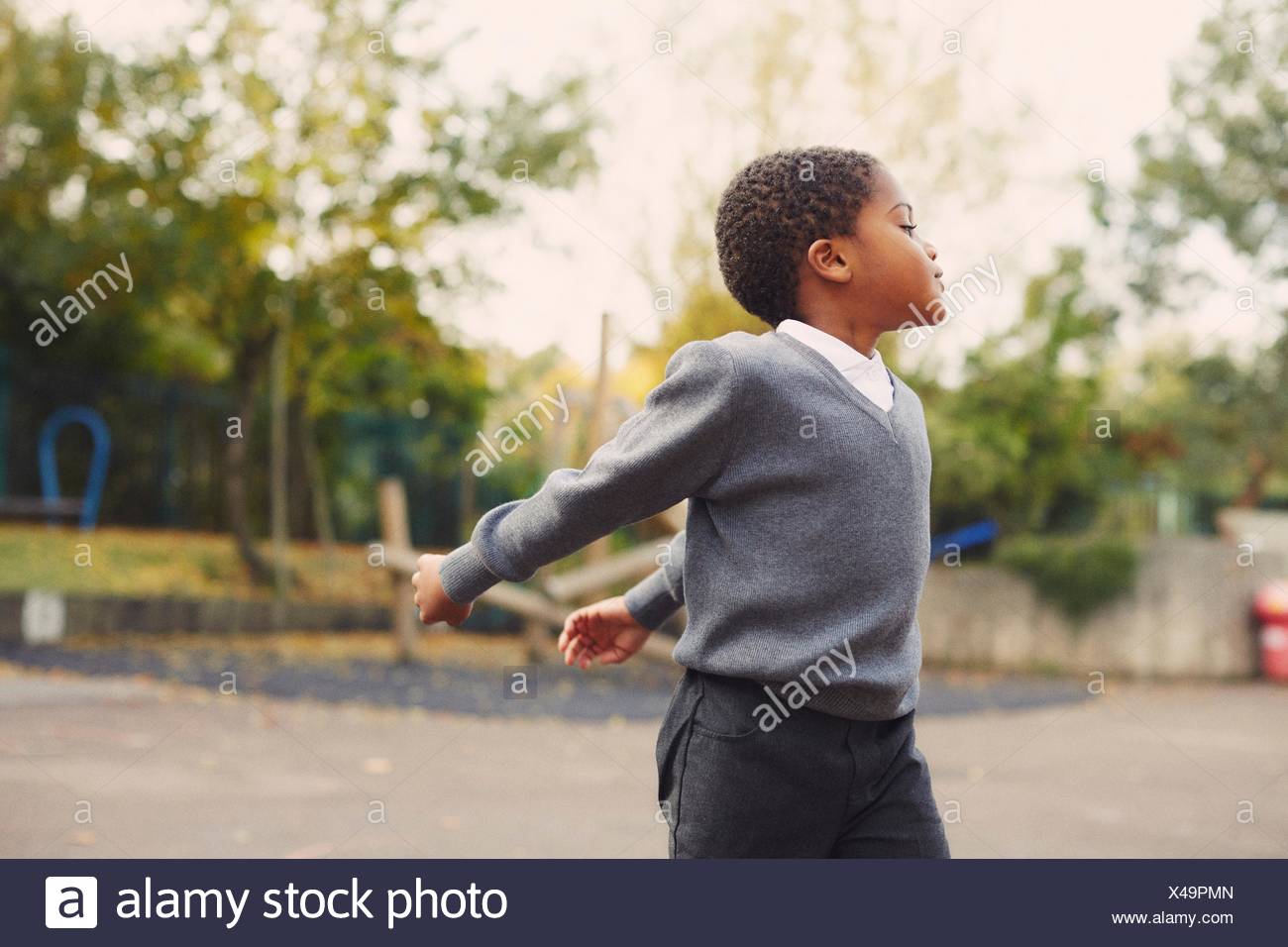 School Children Running In Uniform High Resolution Stock Photography ...
