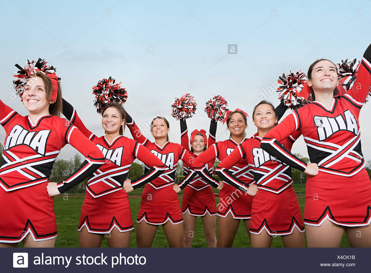 High School Cheerleaders Performing High Resolution Stock Photography ...