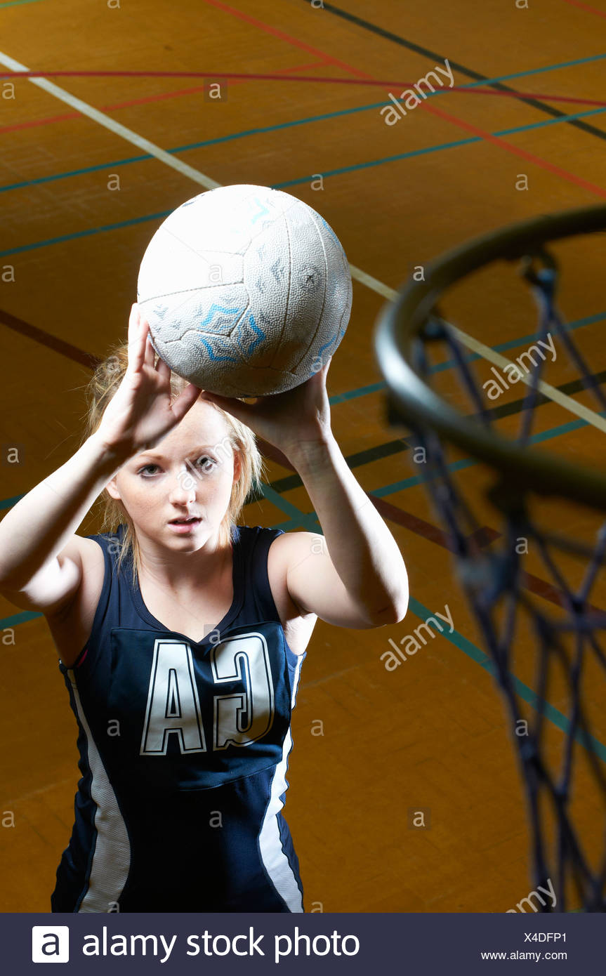 Netball Player Holding Ball High Resolution Stock Photography and ...