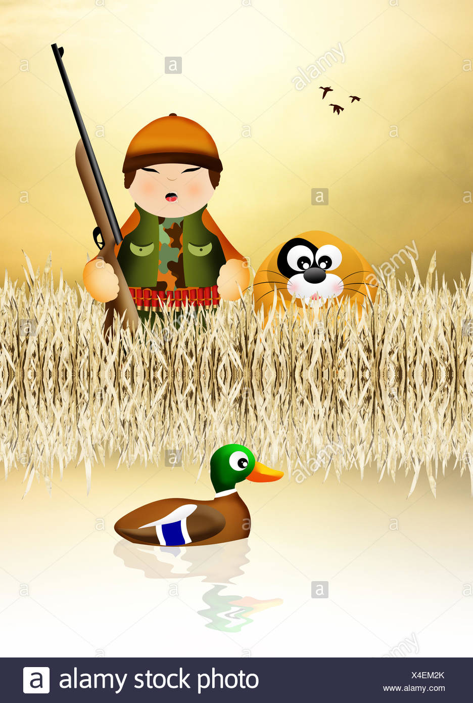 Duck Hunter Silhouette Stock Photos & Duck Hunter Silhouette Stock ...
