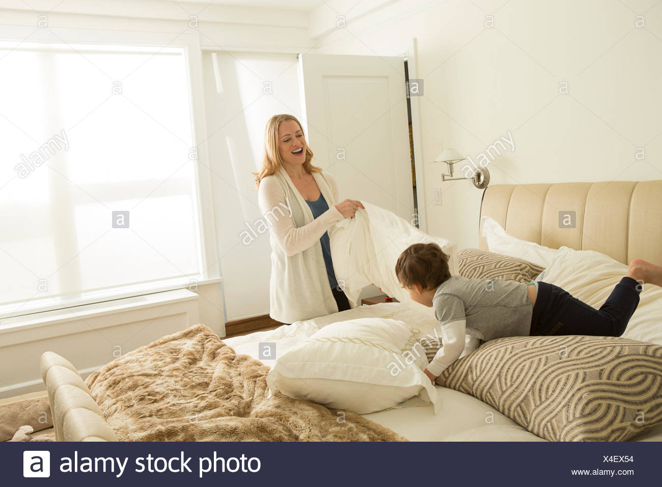 Boy Making His Bed High Resolution Stock Photography and Images - Alamy