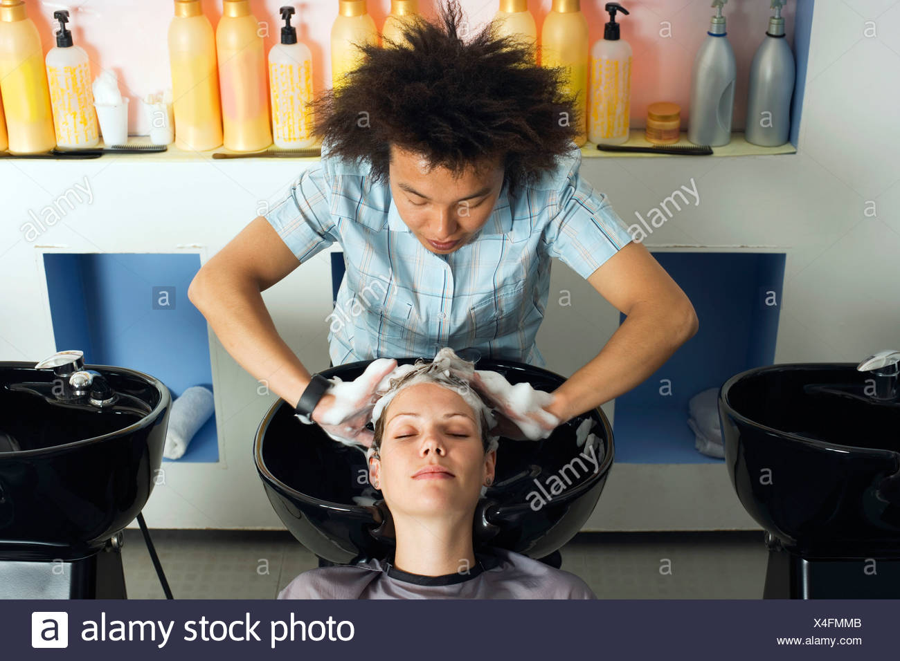 Woman Shampooing Hair Stock Photos & Woman Shampooing Hair Stock Images ...