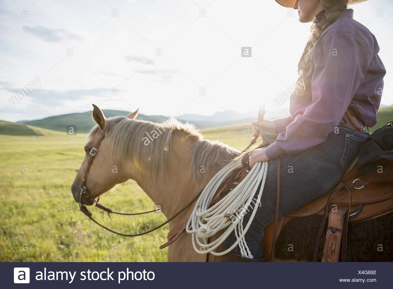 Cowgirl Riding Horse Stock Photos & Cowgirl Riding Horse Stock Images ...