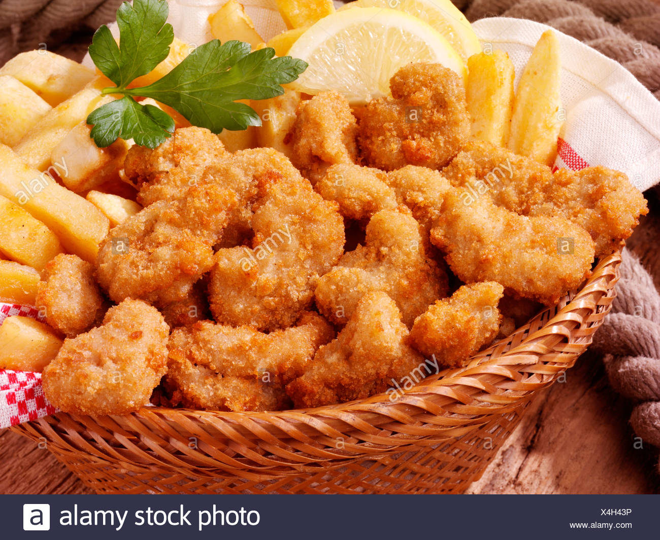 Scampi And Chips Dinner Stock Photos & Scampi And Chips Dinner Stock ...