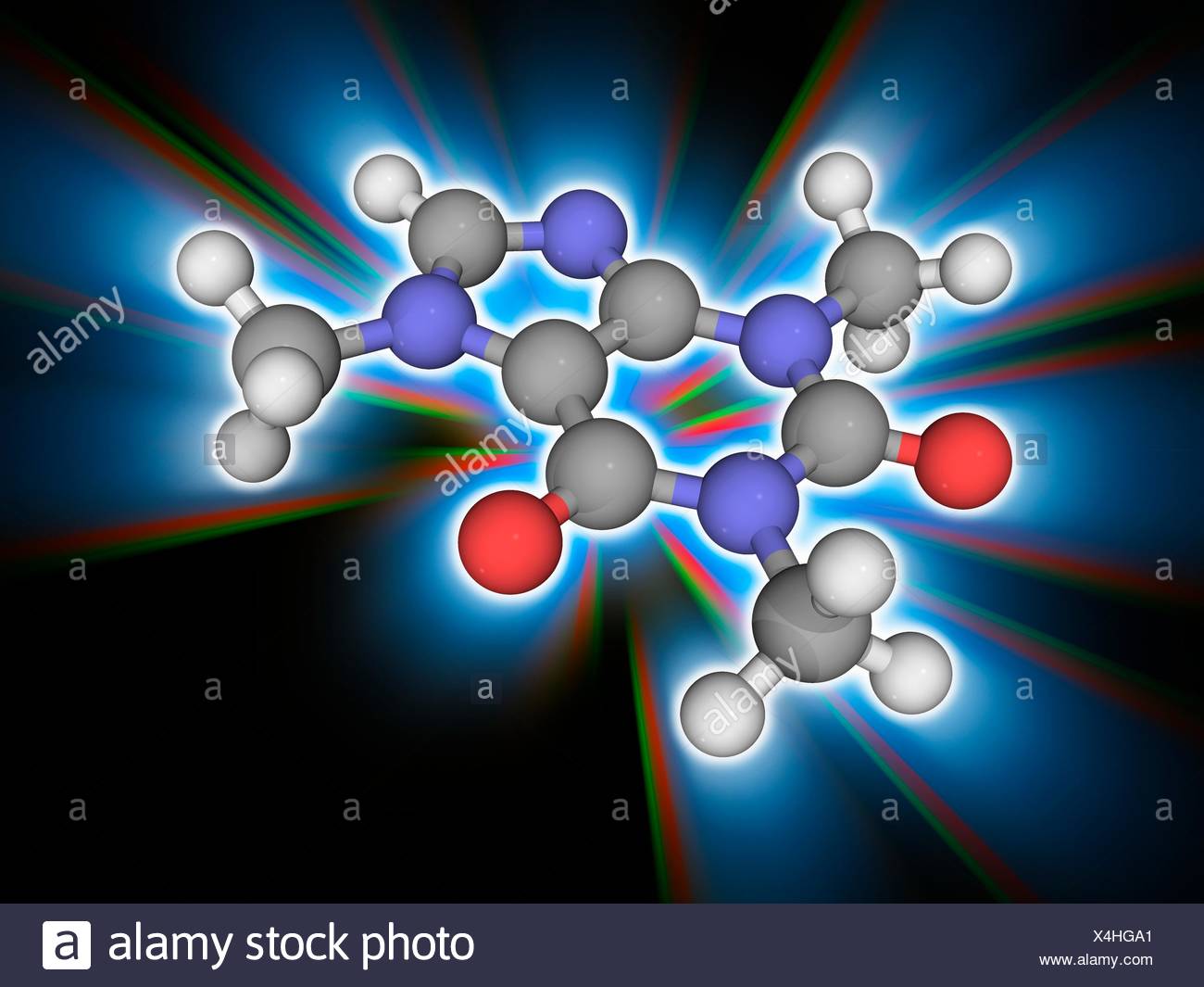 Chemical Structure Of Caffeine Stock Photos & Chemical Structure Of ...