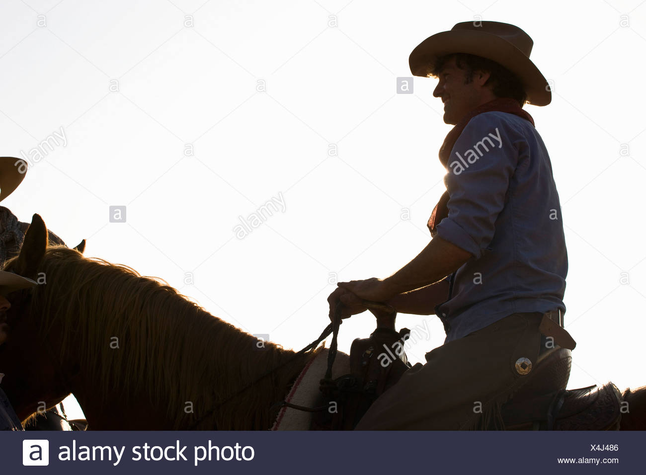 Cowboy Silhouette Riding Horse High Resolution Stock Photography and ...