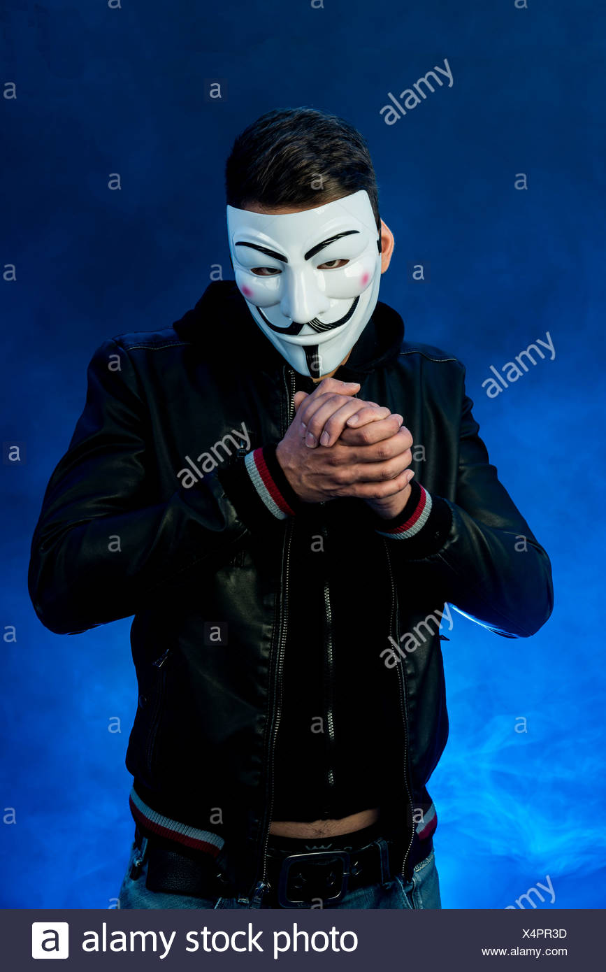 Man Wearing Anonymous Mask High Resolution Stock Photography and Images ...