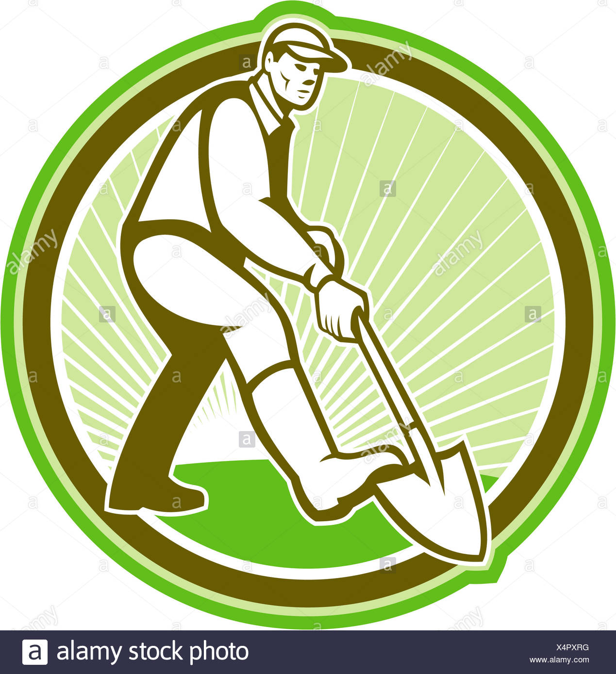 Digging Man Cartoon Illustration High Resolution Stock Photography and ...
