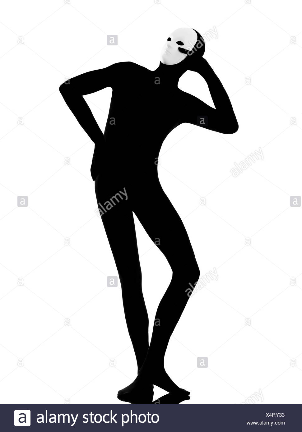 Mime Mask Silhouette Stock Photos & Mime Mask Silhouette Stock Images ...