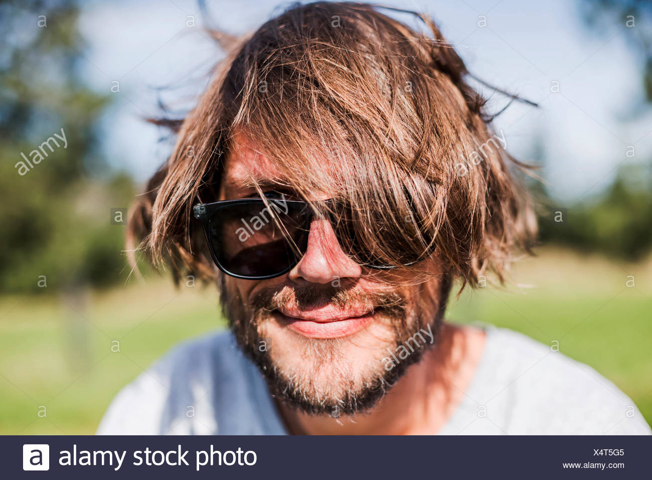 Man With Long And Unkempt Hair High Resolution Stock Photography and ...