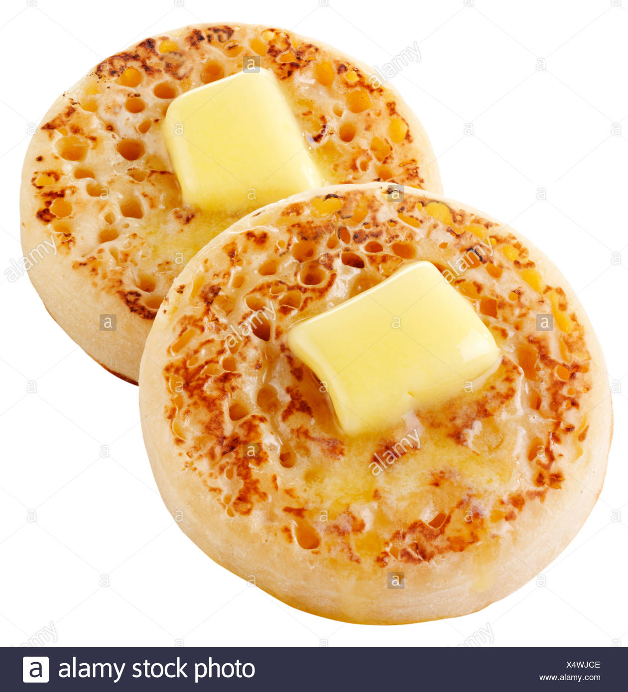 Buttered Toasted Crumpets Stock Photos & Buttered Toasted Crumpets ...