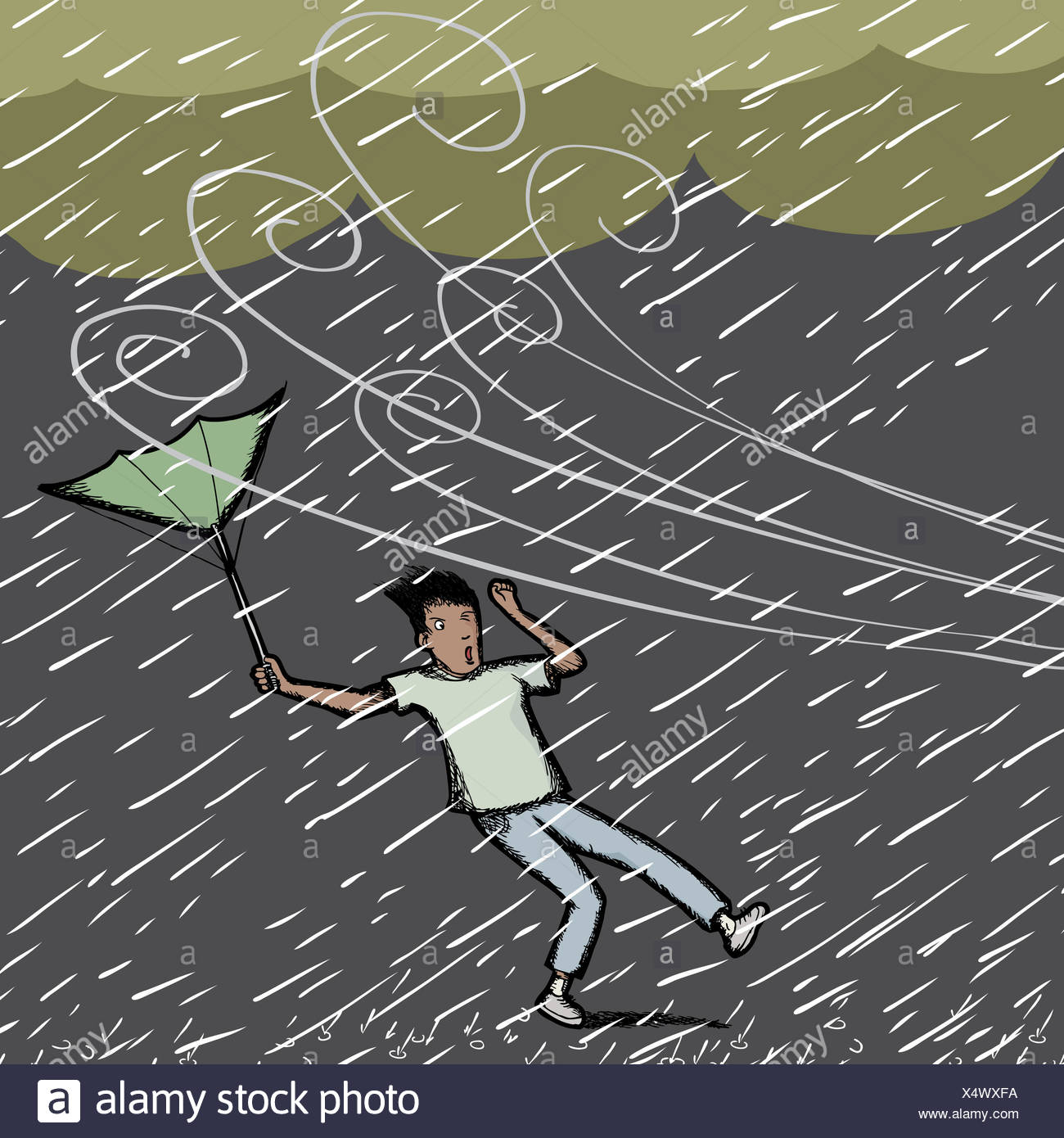 Cartoon Gust Wind High Resolution Stock Photography and Images - Alamy