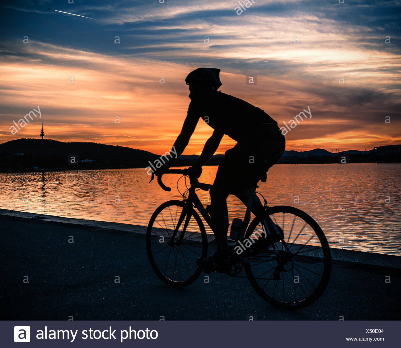 Cyclist Silhouette High Resolution Stock Photography and Images - Alamy