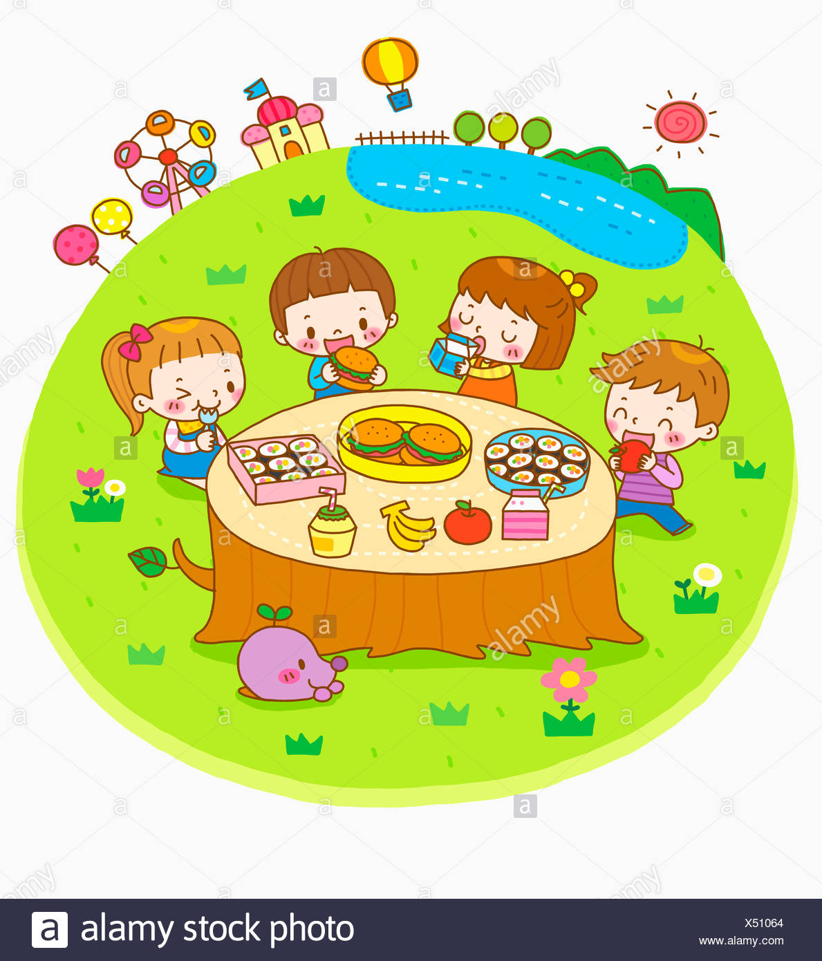 Kids Eating Laughing School High Resolution Stock Photography and ...