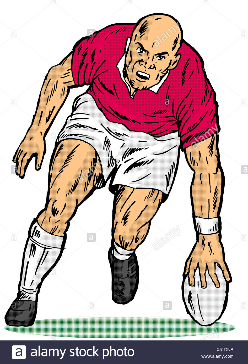 Illustration Rugby Player Scoring Try High Resolution Stock Photography ...