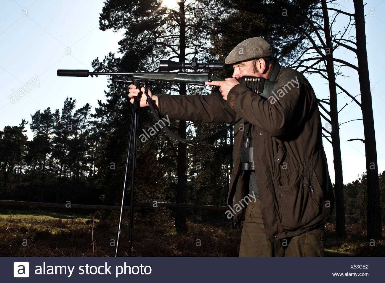 Deer Hunter Aiming Rifle High Resolution Stock Photography and Images ...