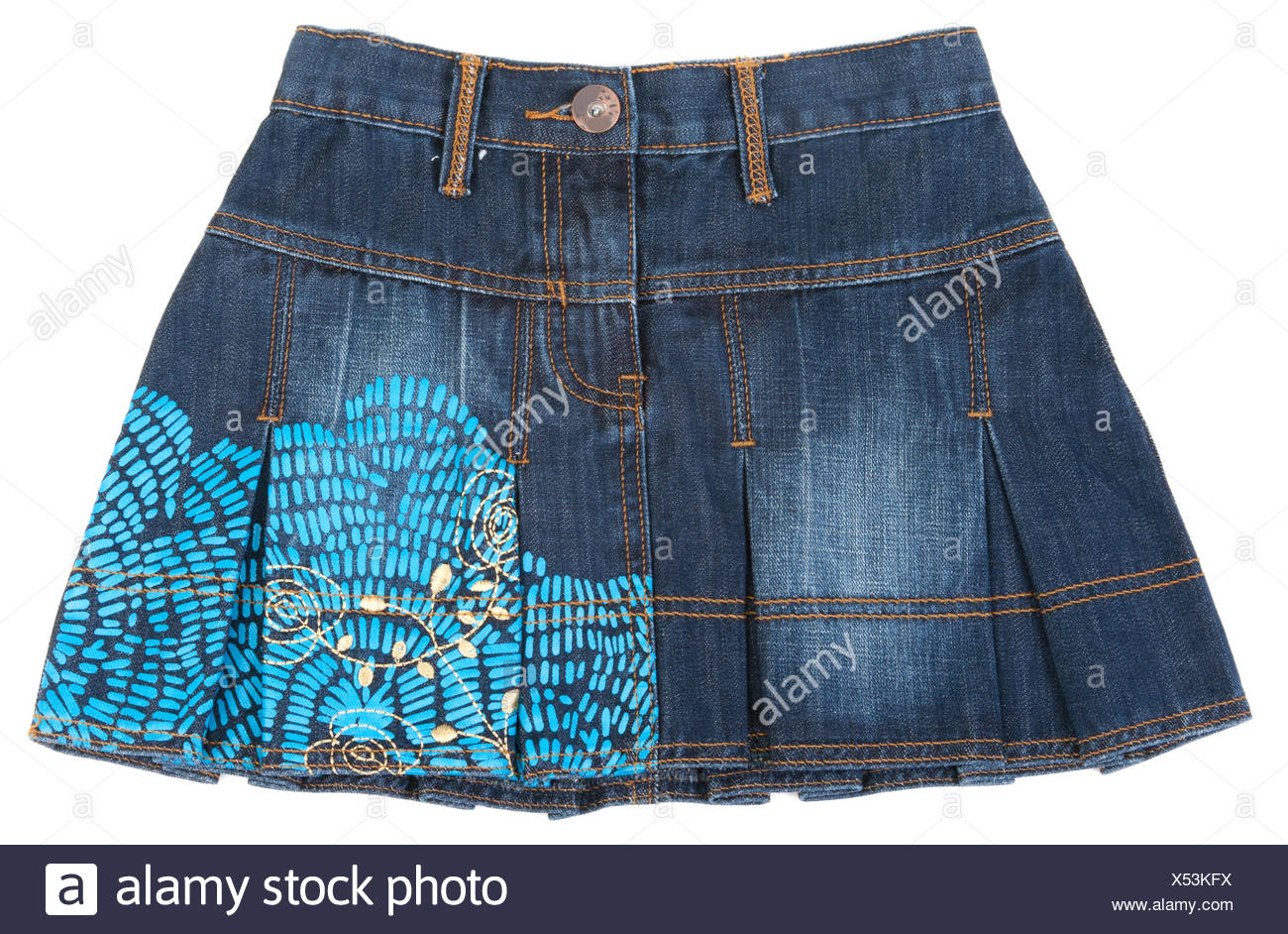 Denim Short Mini Skirt Miniskirt High Resolution Stock Photography and ...