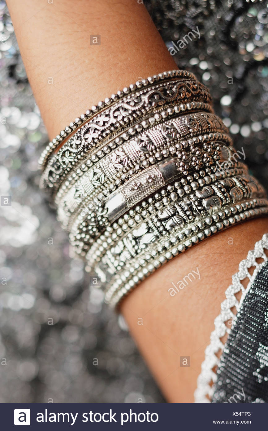 Silver Bangles High Resolution Stock Photography and Images - Alamy