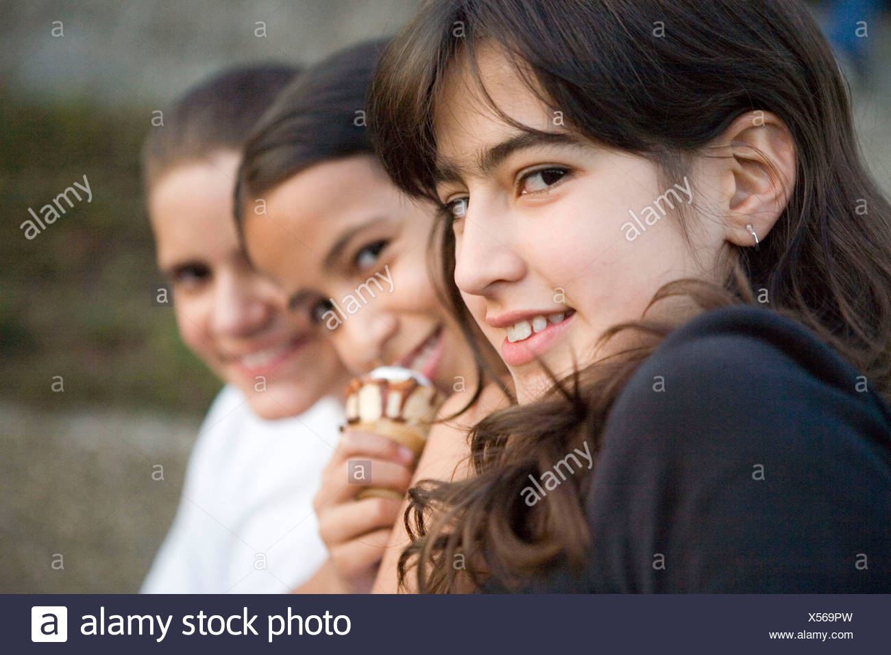 Pre Teen Girl Eating Ice Cream Stock Photos & Pre Teen Girl Eating Ice ...