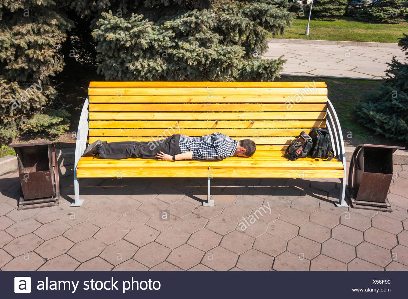 Person Sleeping On A Bench