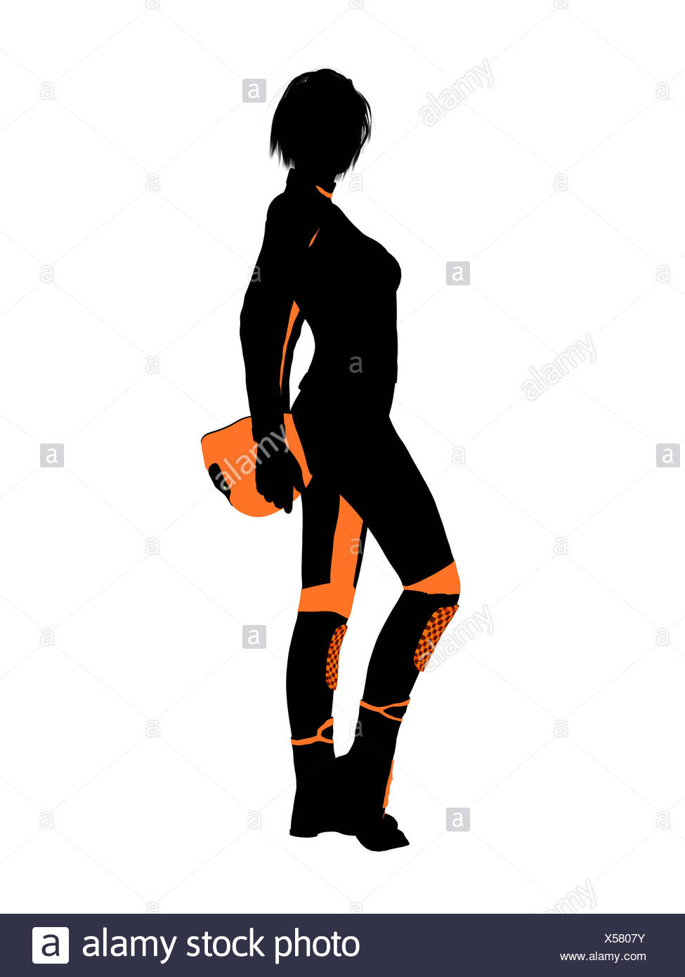 Woman Motorcycle Silhouette High Resolution Stock Photography and ...