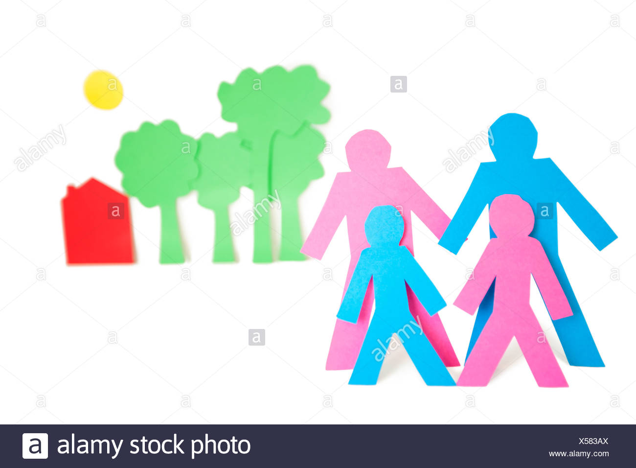 Stick Figure Family Cut Out Stock Images & Pictures - Alamy