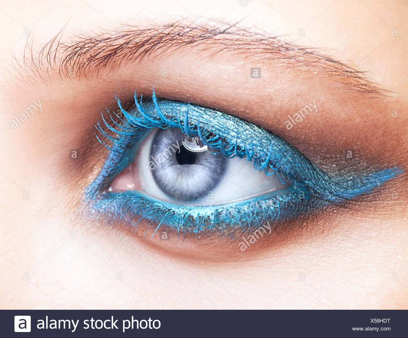 Blue Eye Shadow High Resolution Stock Photography and Images - Alamy