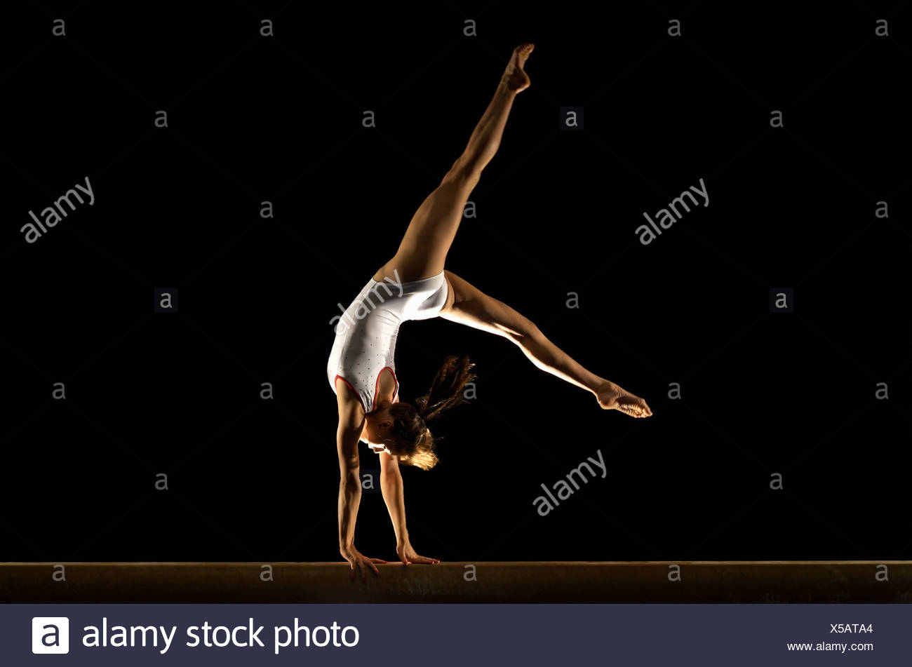 Gymnast Balance One Hand Stock Photos & Gymnast Balance One Hand Stock ...