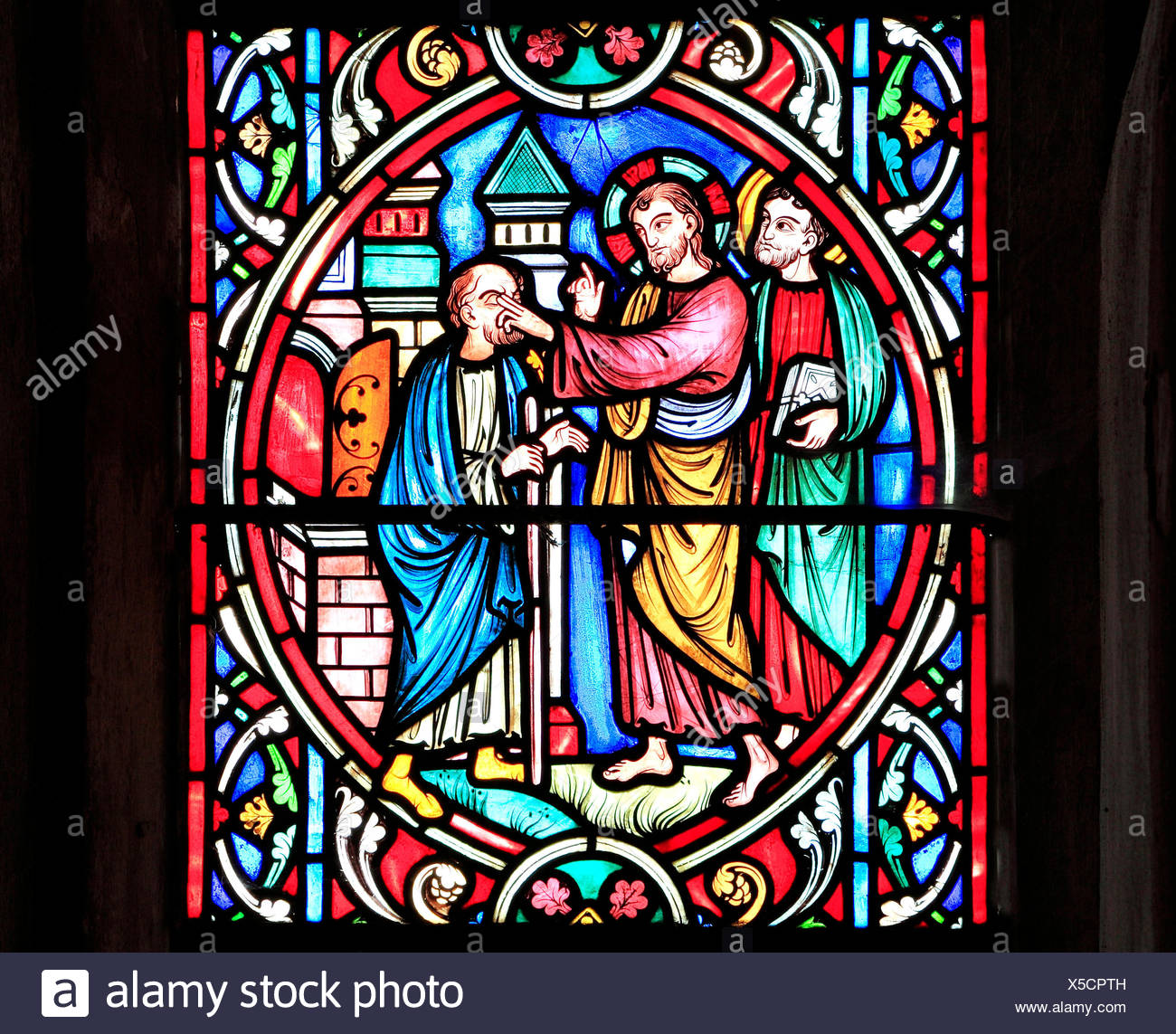 Jesus Healing Stained Glass High Resolution Stock Photography and ...