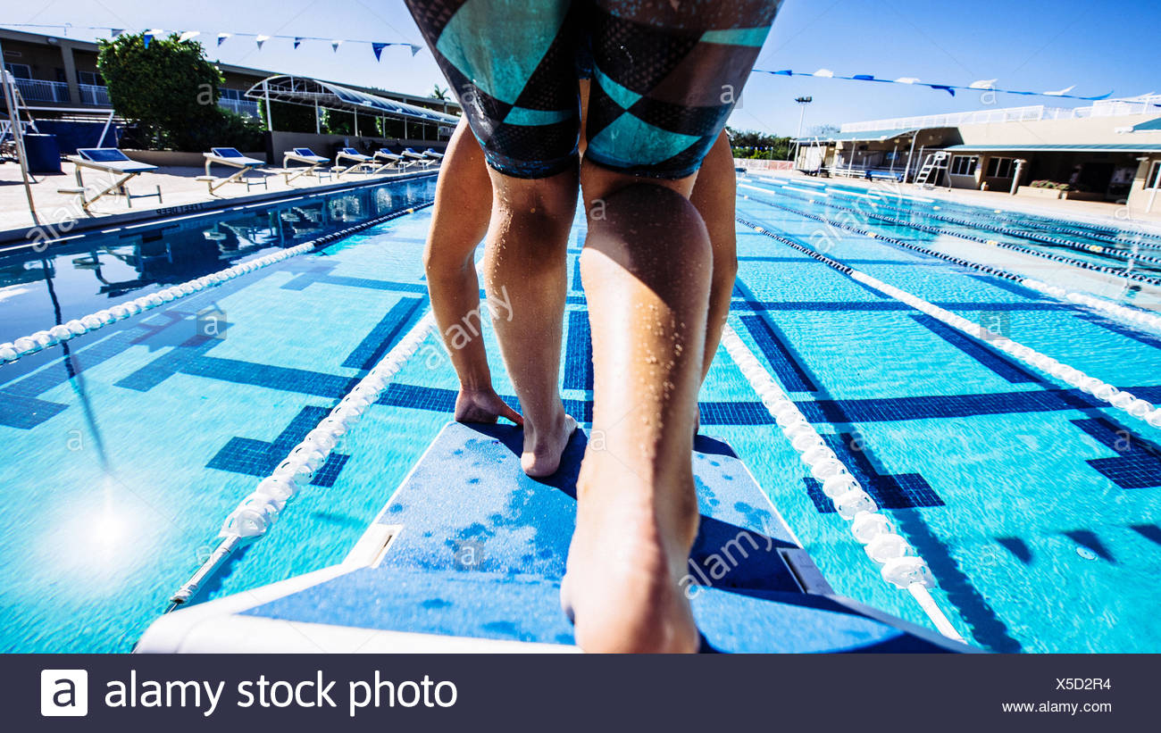 Woman Diving Board Swimming Pool High Resolution Stock Photography and ...