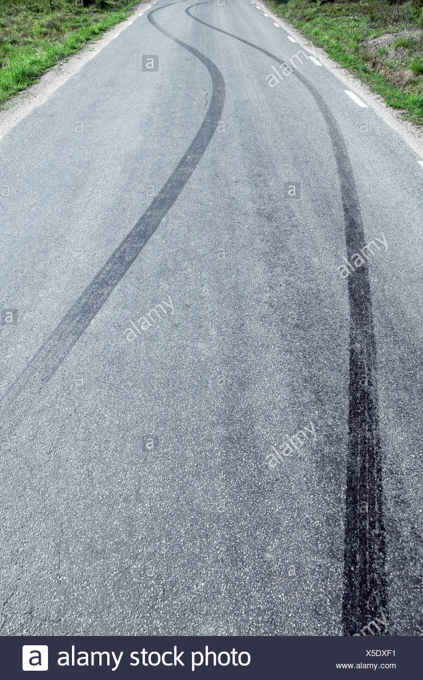 Traffic Accident Skid Marks