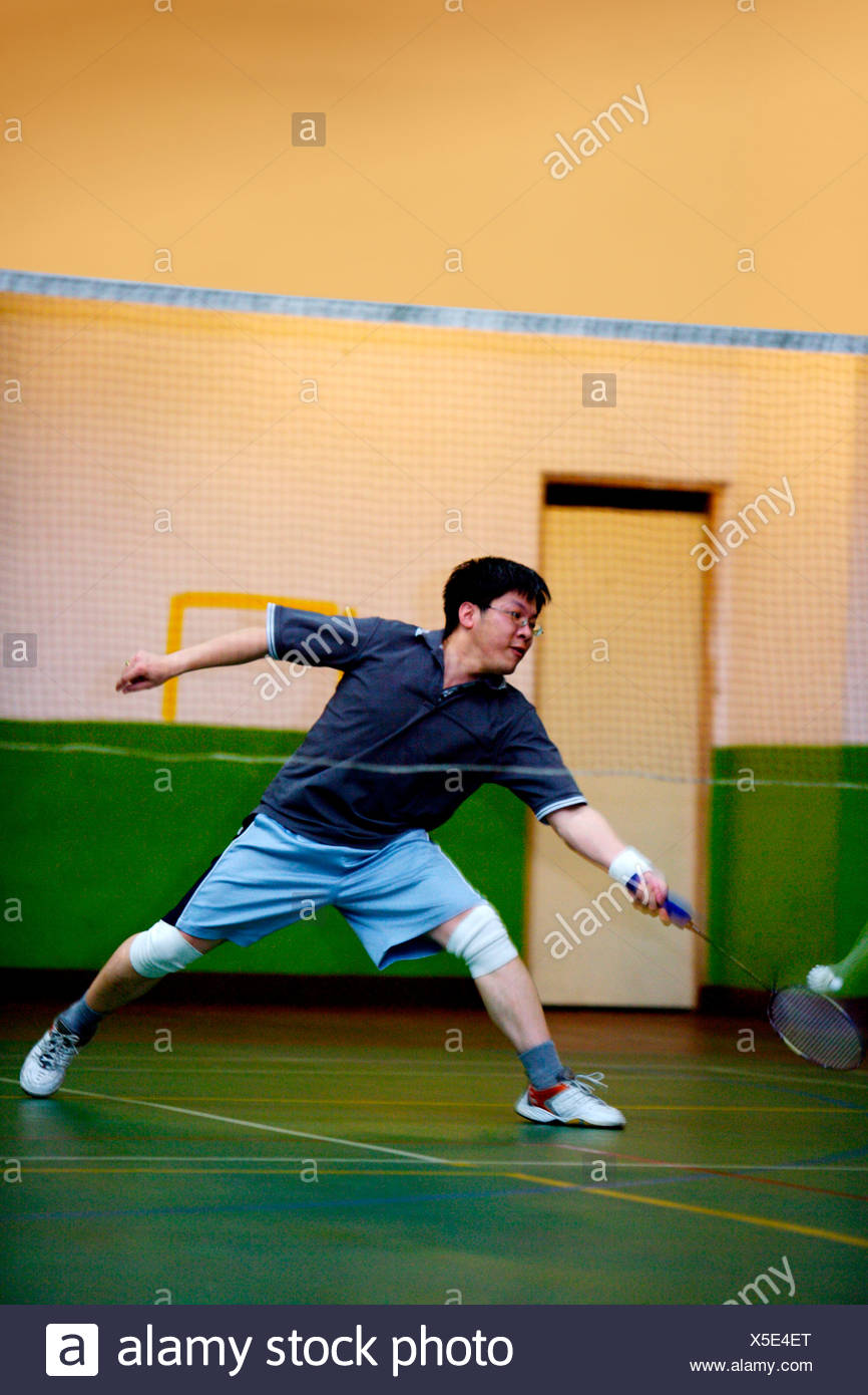 Badminton Racket Shuttlecock Hitting High Resolution Stock Photography ...