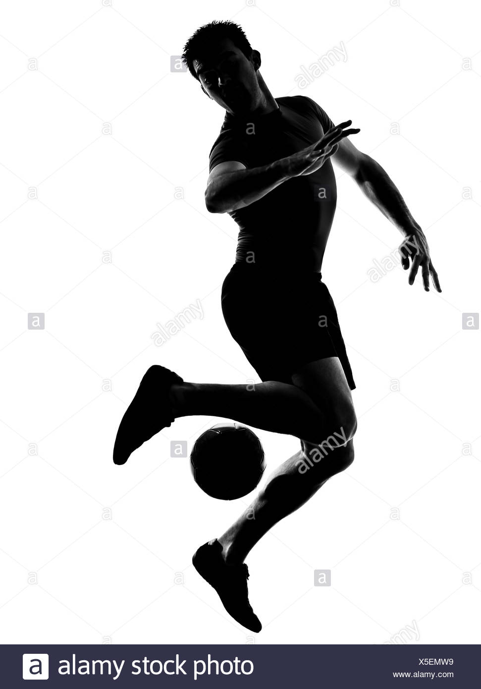 Soccer Player Isolated Black and White Stock Photos & Images - Alamy