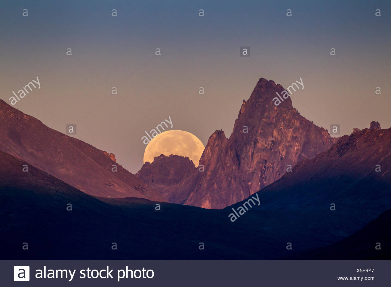 Moon Behind Mountains High Resolution Stock Photography and Images - Alamy