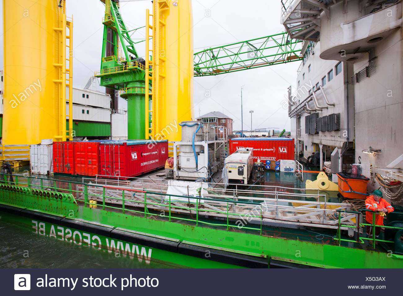 Jack Up Barge Goliath Being High Resolution Stock Photography and ...