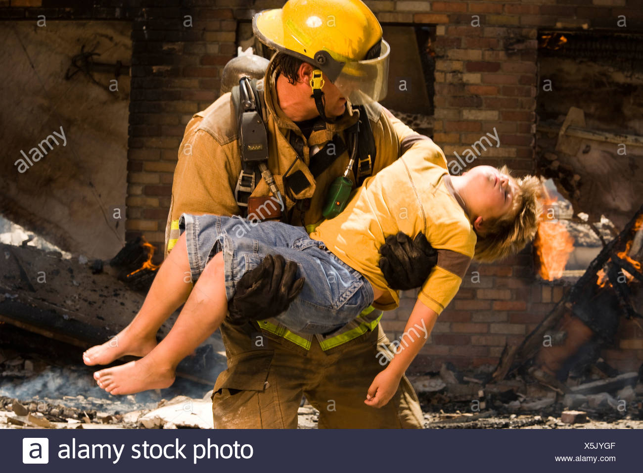 Rescue Fire Child High Resolution Stock Photography and Images - Alamy