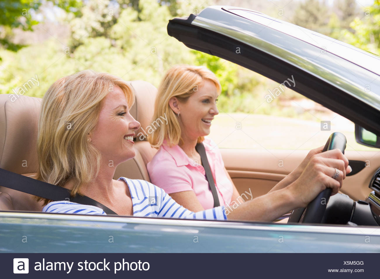 Two Women Friends Car Drive Stock Photos & Two Women Friends Car Drive ...