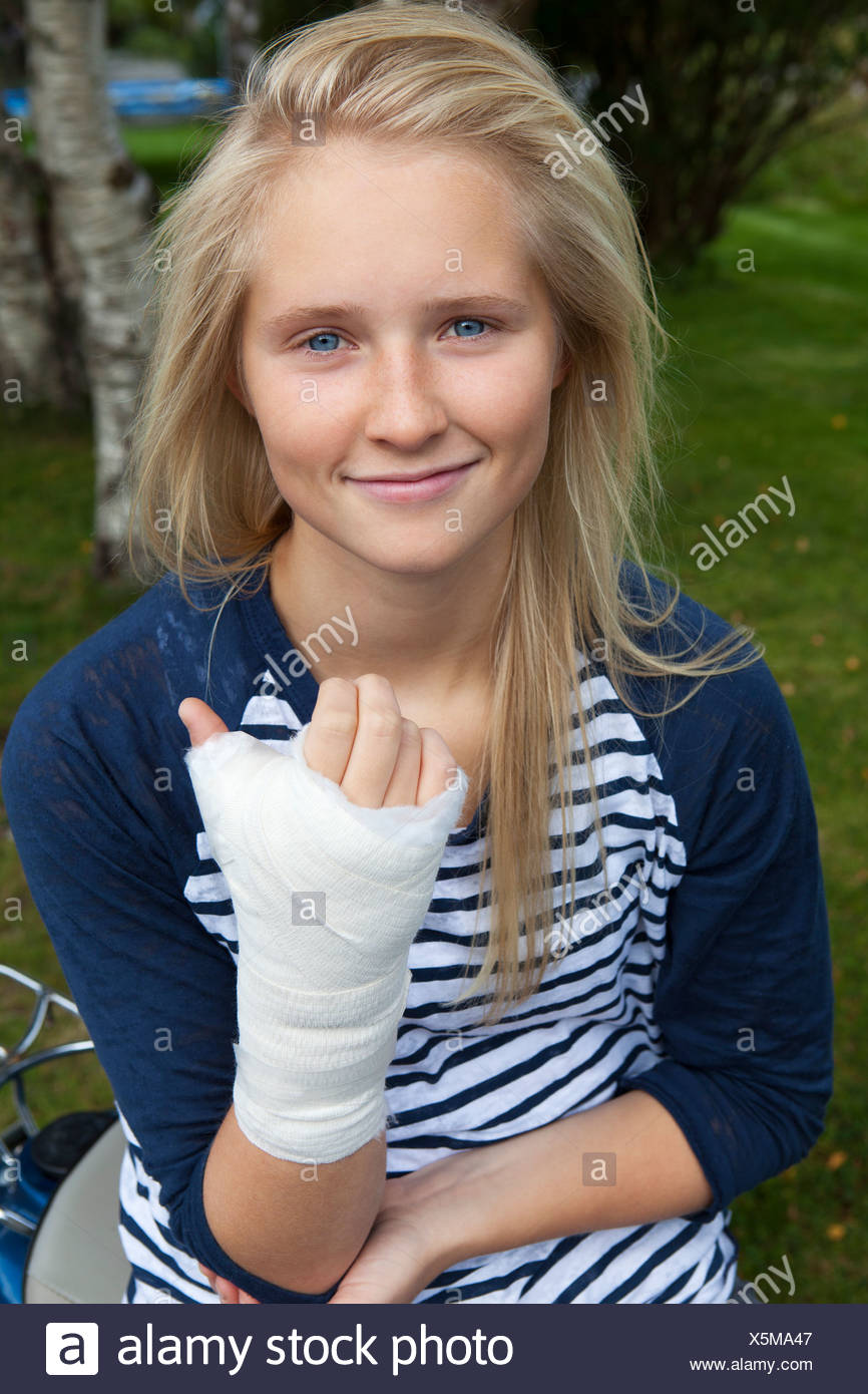 Teenage Girl Bandage On Hand High Resolution Stock Photography and ...