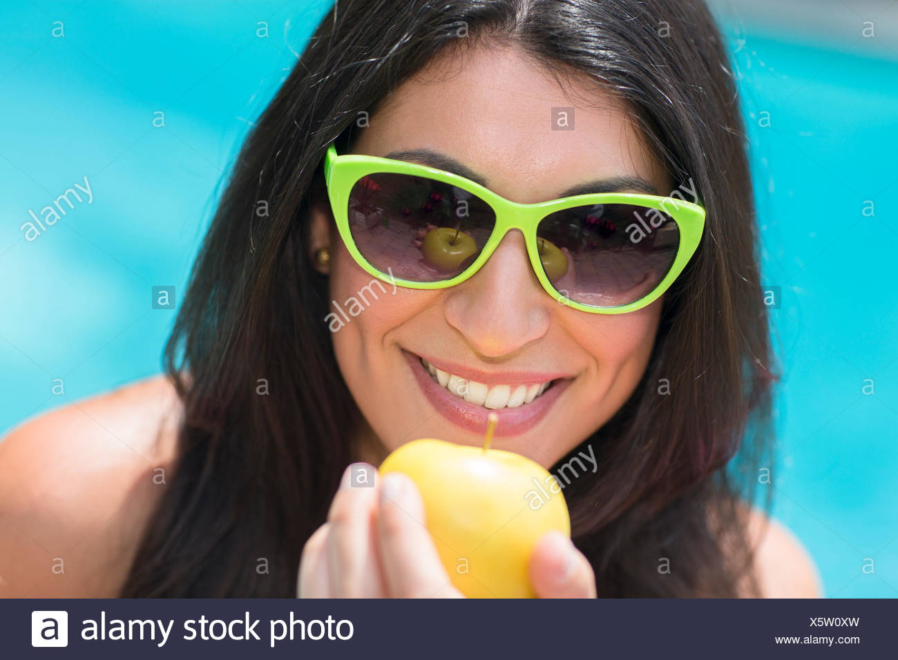 Woman Swimming Alone Pool High Resolution Stock Photography and Images ...