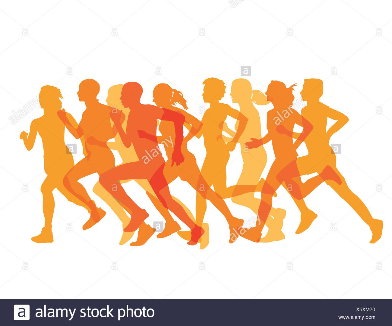 Group Runners Silhouette High Resolution Stock Photography and Images ...