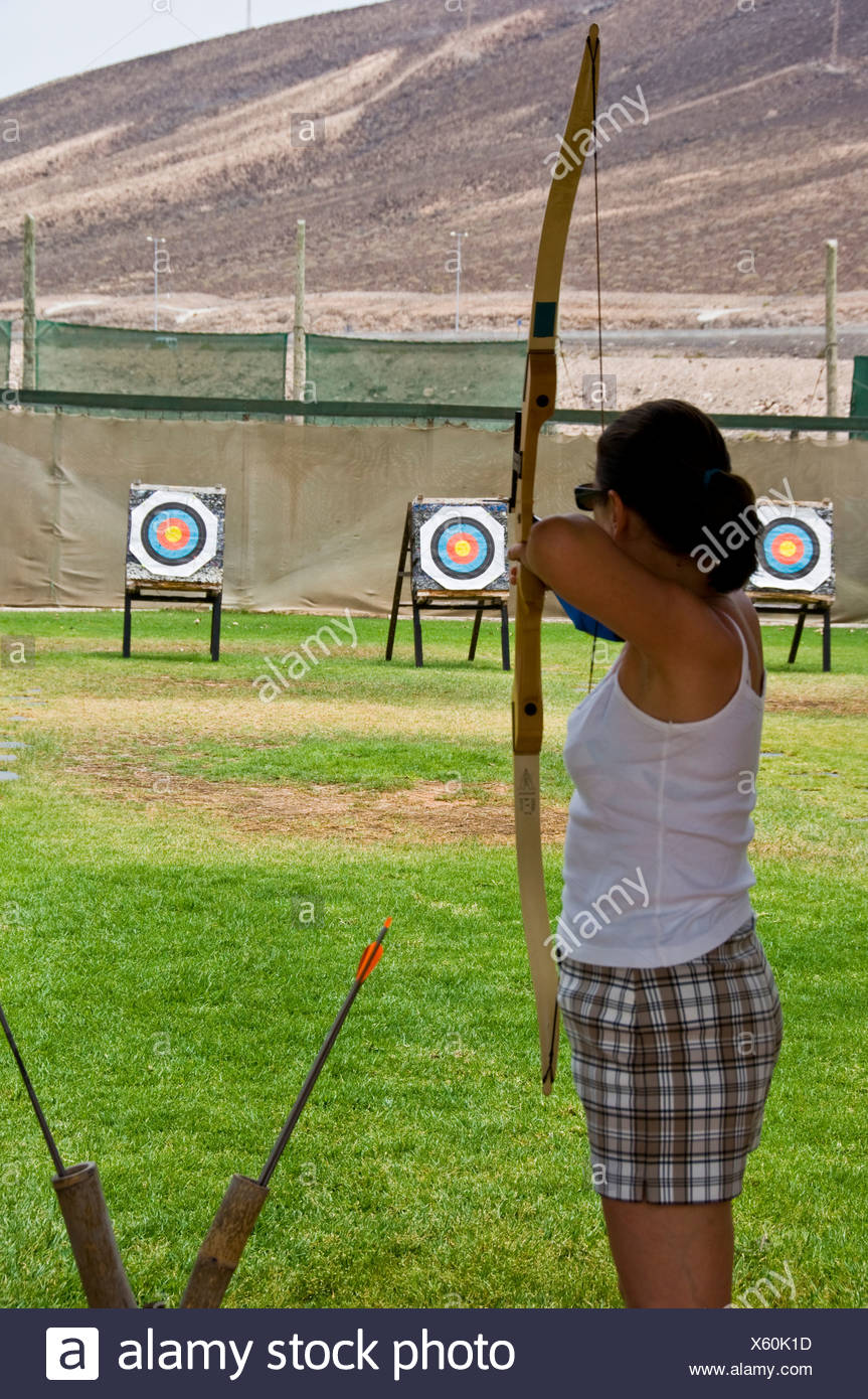 Female Archer Aiming Target High Resolution Stock Photography and ...
