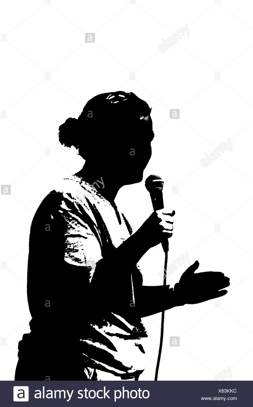 Woman Singer Silhouette Stock Photos & Woman Singer Silhouette Stock ...
