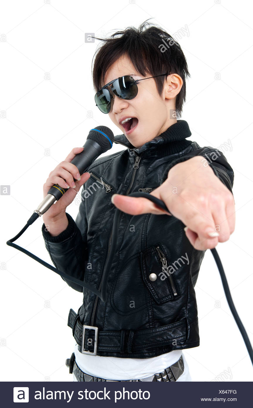 Punk Girl Singing Into Microphone High Resolution Stock Photography and ...