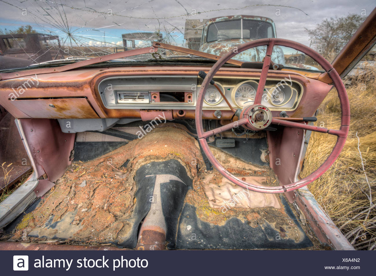 Interior Abandoned Car Scrap Stock Photos & Interior Abandoned Car ...
