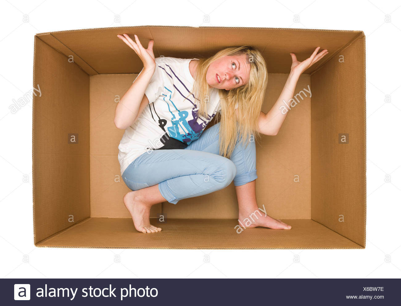 Woman Trapped Box High Resolution Stock Photography and Images - Alamy
