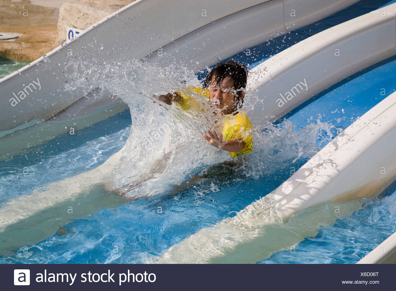 Children Water Slide Splash Stock Photos & Children Water Slide Splash ...
